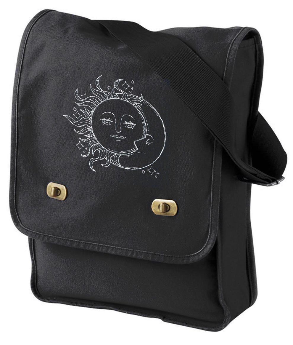 Vintage Celestial - Sun and Moon Embroidered Canvas Field Bag – Jumping ...